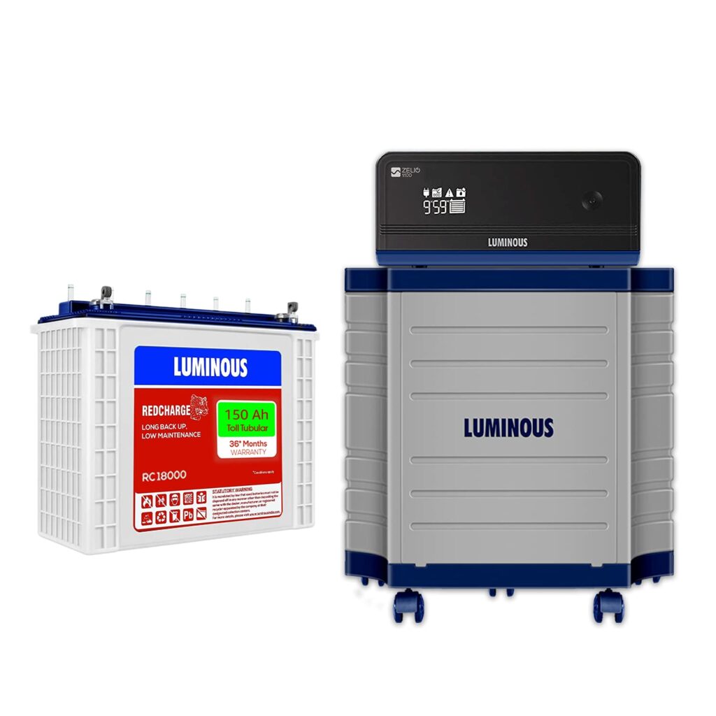 Luminous Inverter & Battery Combo with Trolley for Home, Office & Shops ...
